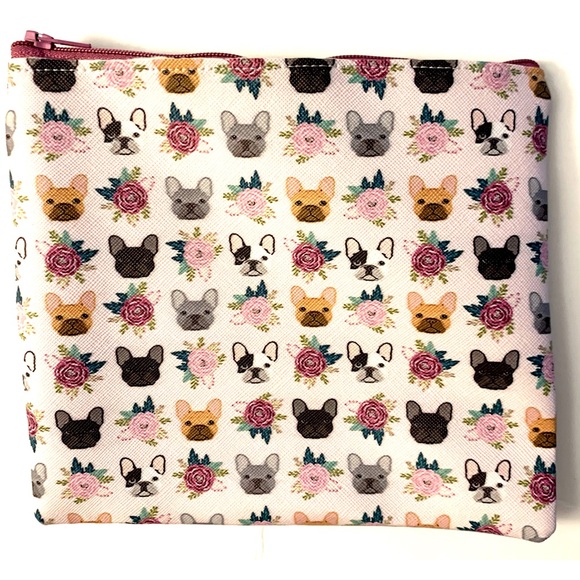Bags | Puppy Dog Faux Leather Zip Pouch | Poshmark